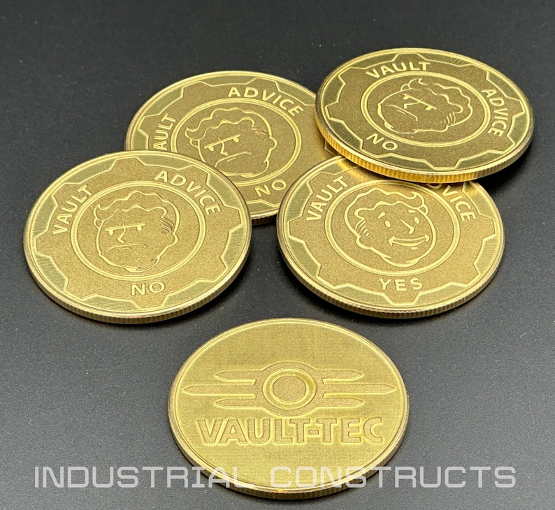 Laser Engraved Solid Brass Vault-tec Decision Coin - Etsy