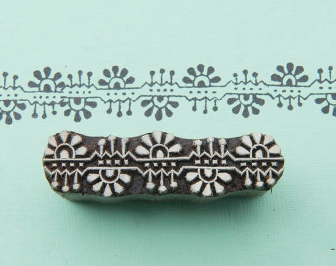 Sari Border Indian Textile Stamp, Border Block Printing Stamp, Wooden ...