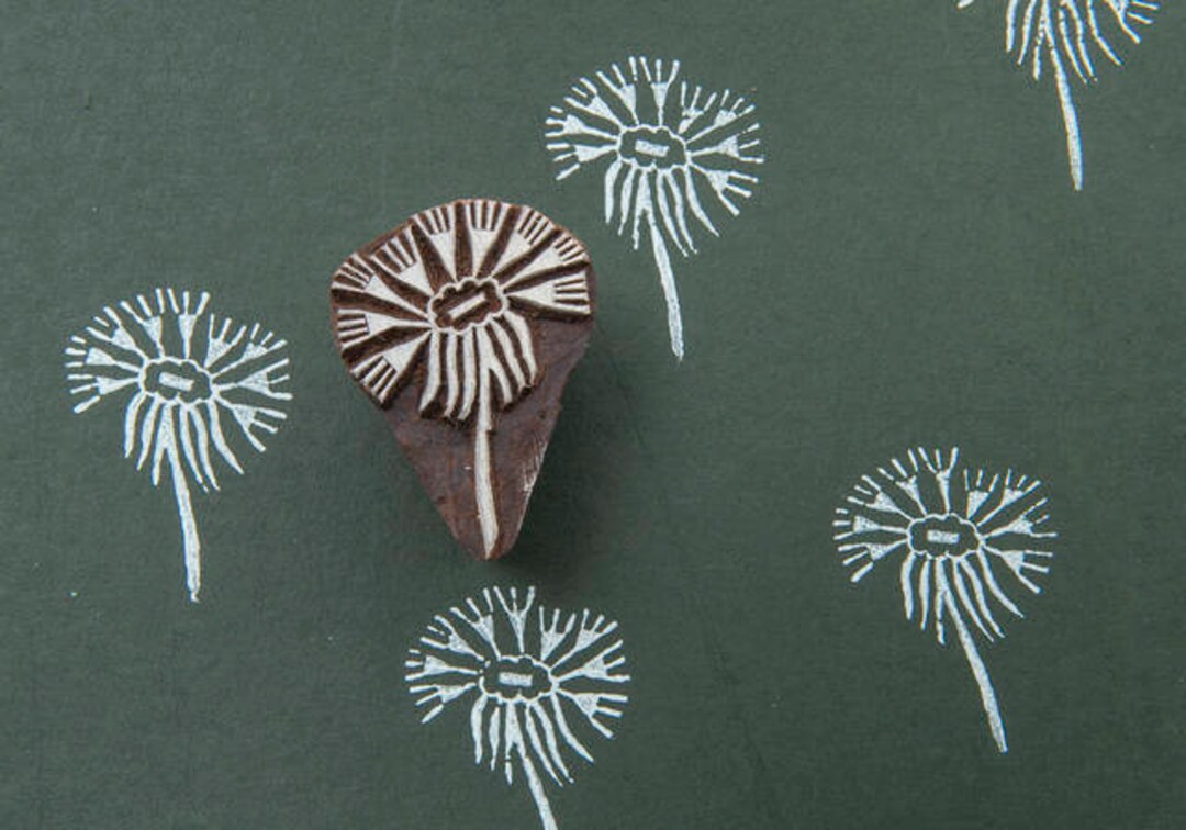 Flower Indian Textile Stamp, Flower Block Printing Stamp, Floral Wooden ...