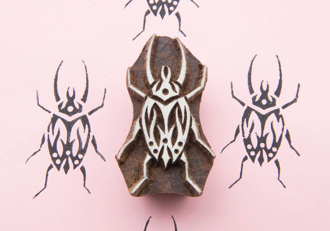 Beetle Indian Textile Stamp Beetle Block Printing Stamp - Etsy