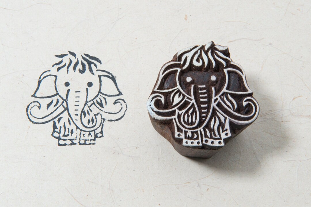 Baby Mammoth Textile Stamp, Mammoth Block Printing Stamp, Mammoth ...