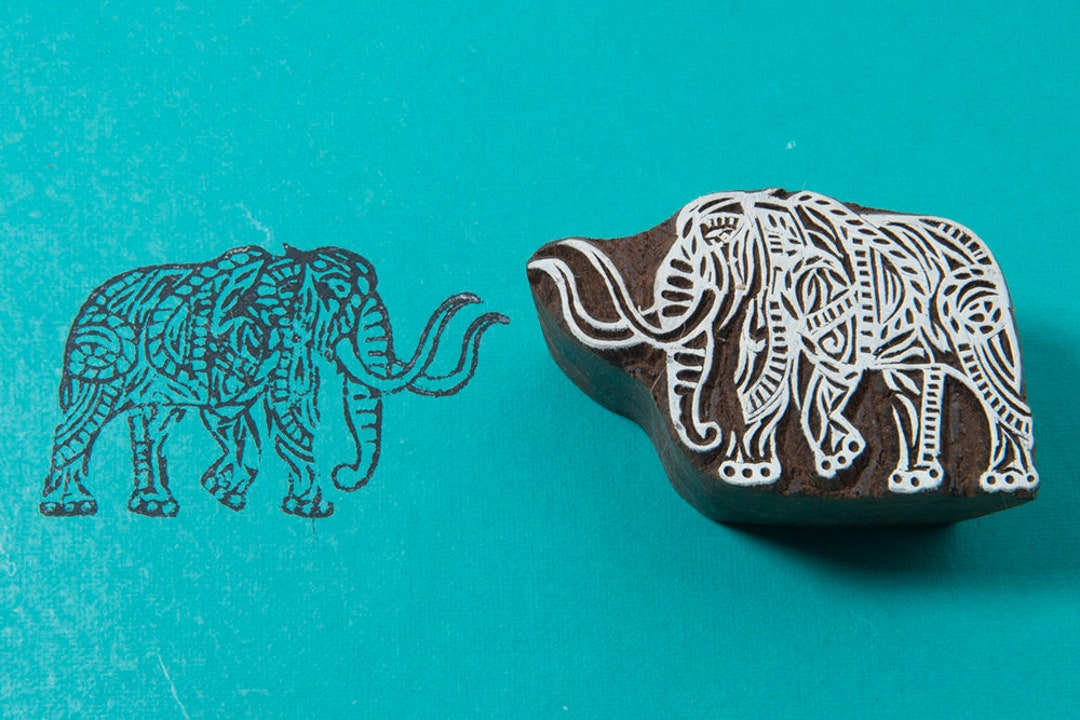 Mammoth Textile Stamp Mammoth Block Printing Stamp Mammoth - Etsy
