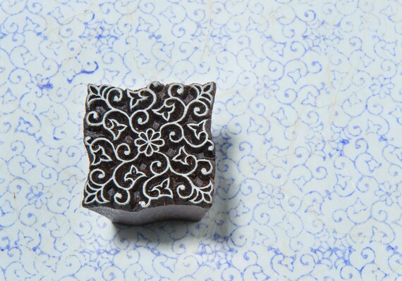 Mehendi Tile 0102 Hand Carved Pottery Stamp | Etsy