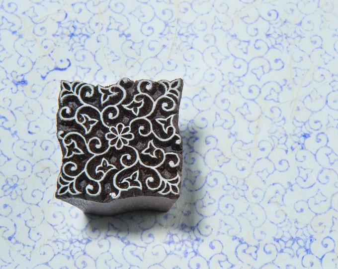 Mehendi Tile 0102 Hand Carved Pottery Stamp - Etsy