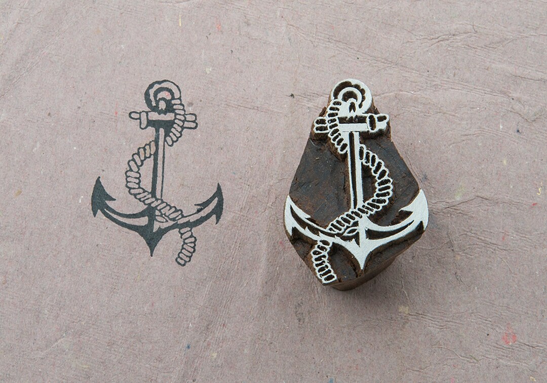 Anchor Wooden Printing Block - Etsy