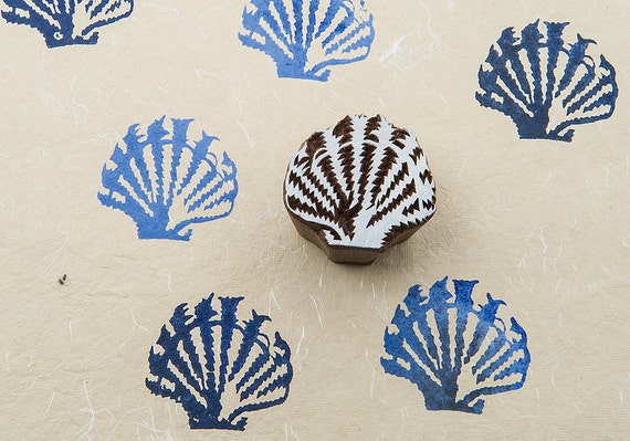 Sea Shell Wooden Printing Block - Etsy