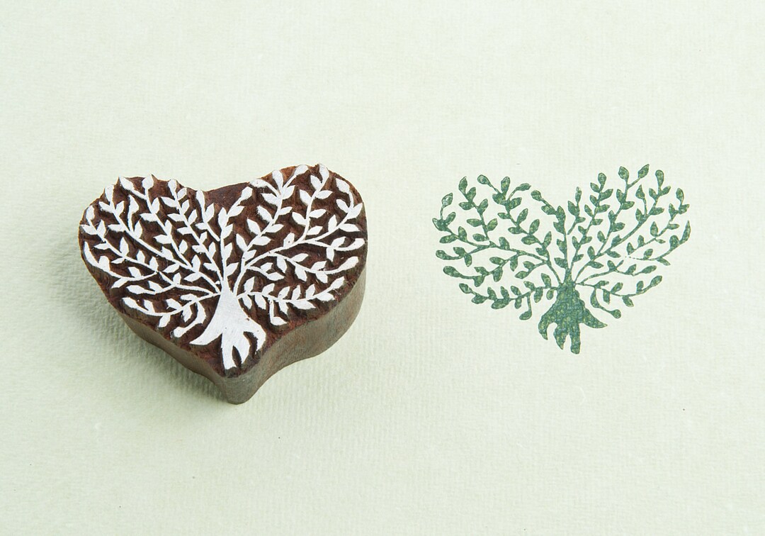 Heart Tree Wooden Printing Block - Etsy
