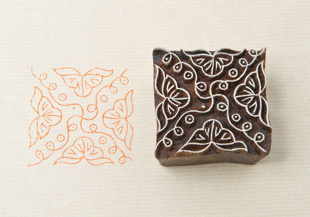Rangoli Leaves, Patterned Wood Block Stamp - Etsy