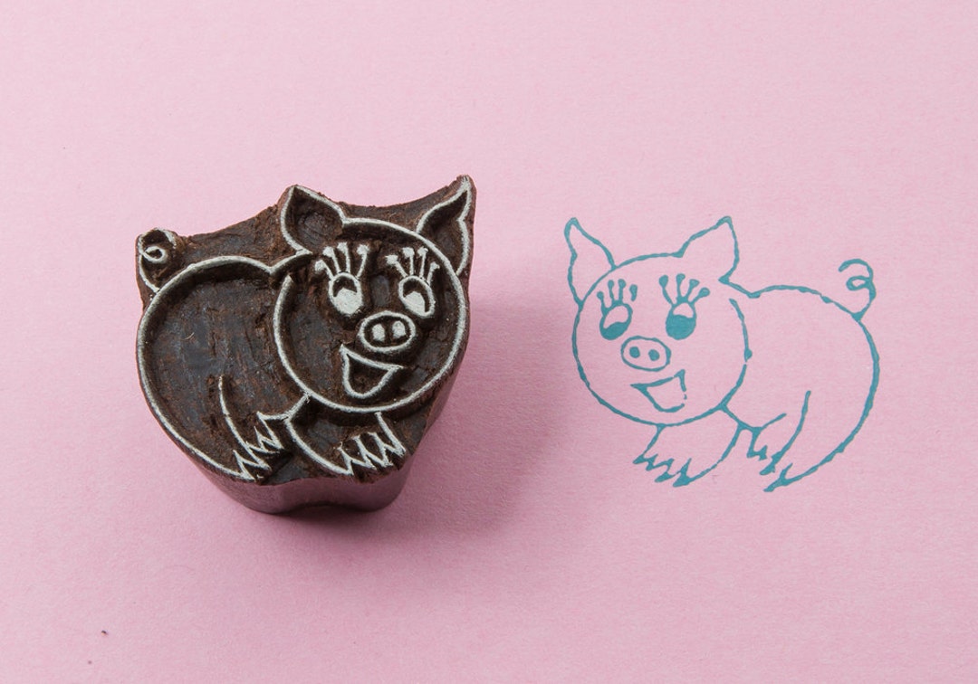 Piggy, Wooden Printing Block - Etsy