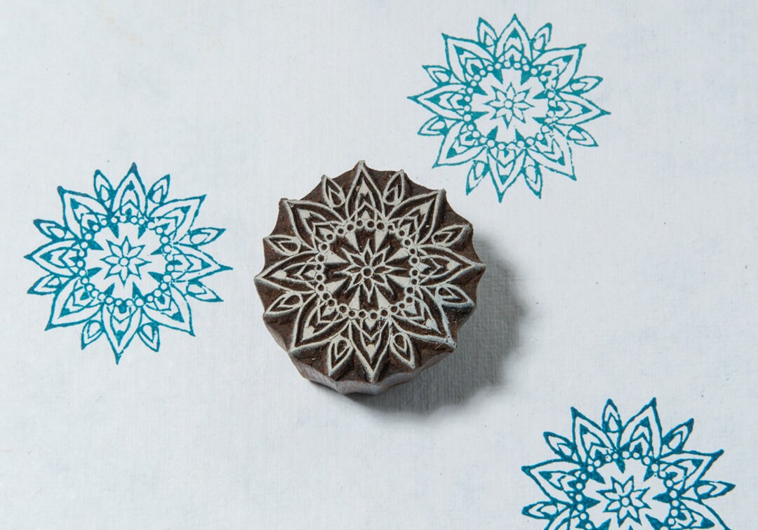 Traditional Wooden Printing Block, Mandala Pattern - Etsy