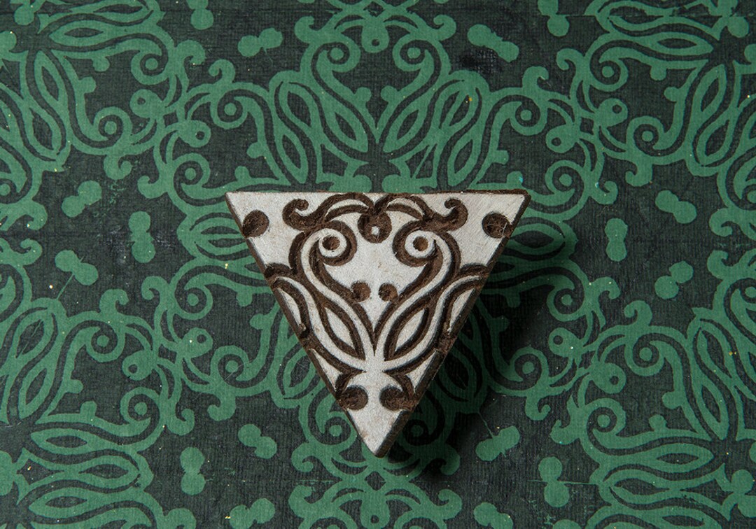 Wooden Printing Block, Tribal Triangle - Etsy