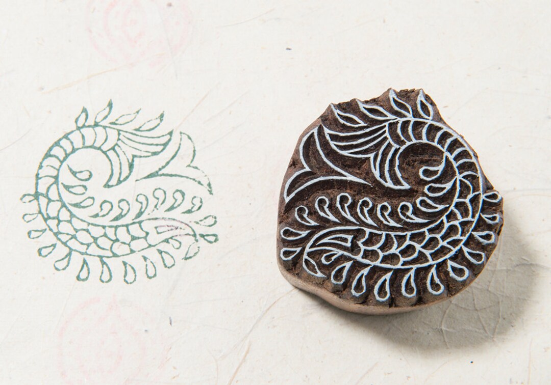 Indian Pattern Wooden Block Printing Stamp, Wooden Printing Block ...