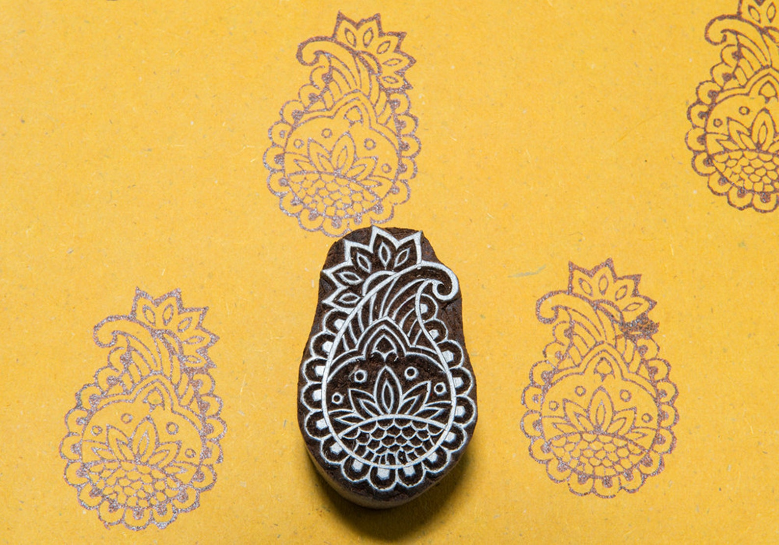 Mehendi Paisley 152 Wood Block Stamp | Etsy