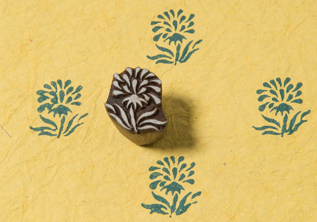 Indian Wood Stamp, Tiny Flower - Etsy