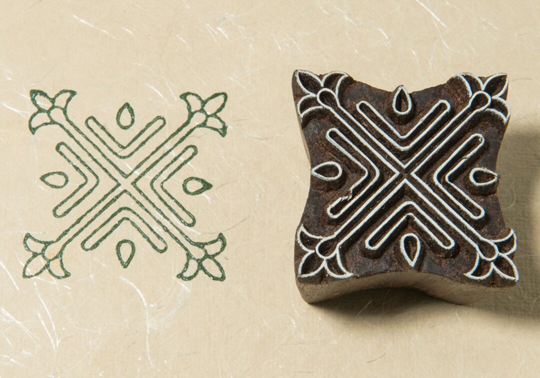 Wooden Printing Block, Indian Square - Etsy