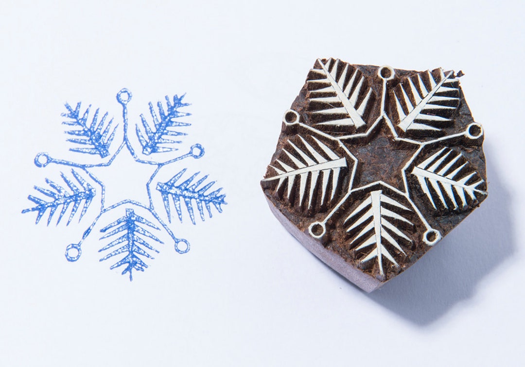 Snow Star 218, Wooden Printing Block - Etsy