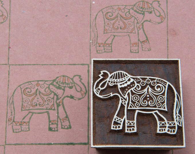 Elephant Indian Textile Stamp Elephant Block Printing Stamp - Etsy