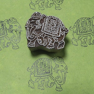 Elephant Hand Carved Indian Wood Stamp, Wooden Printing Block, Textile ...