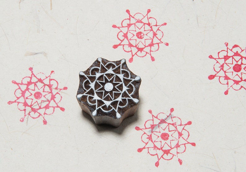 Star Rangoli 154 Wood Block Stamp | Etsy