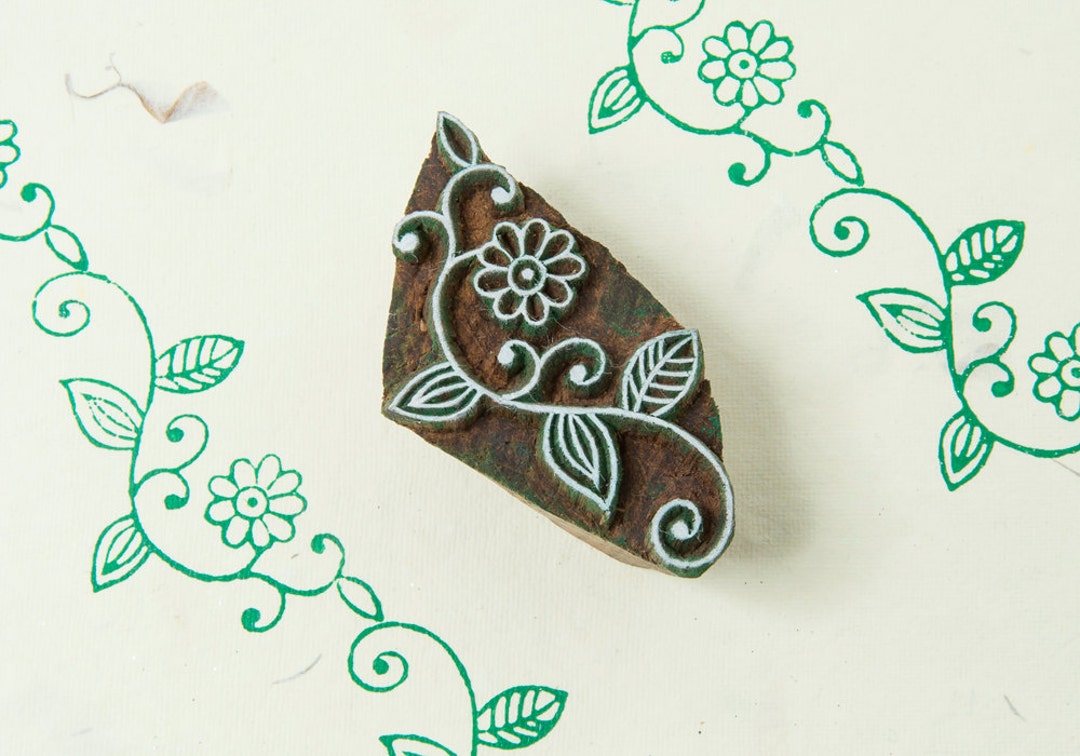 Continuous Flower Pattern Indian Stamp - Etsy