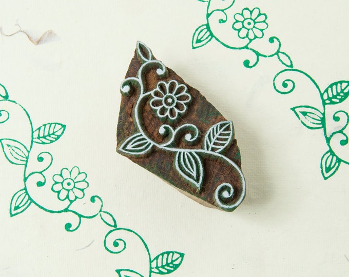 Continuous Flower Pattern Indian Stamp | Etsy