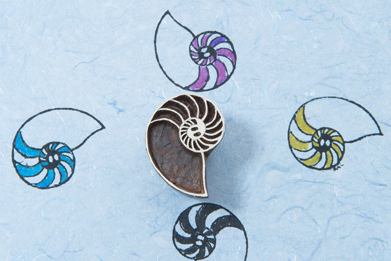 Little Nautilus Shell Wooden Printing Block - Etsy