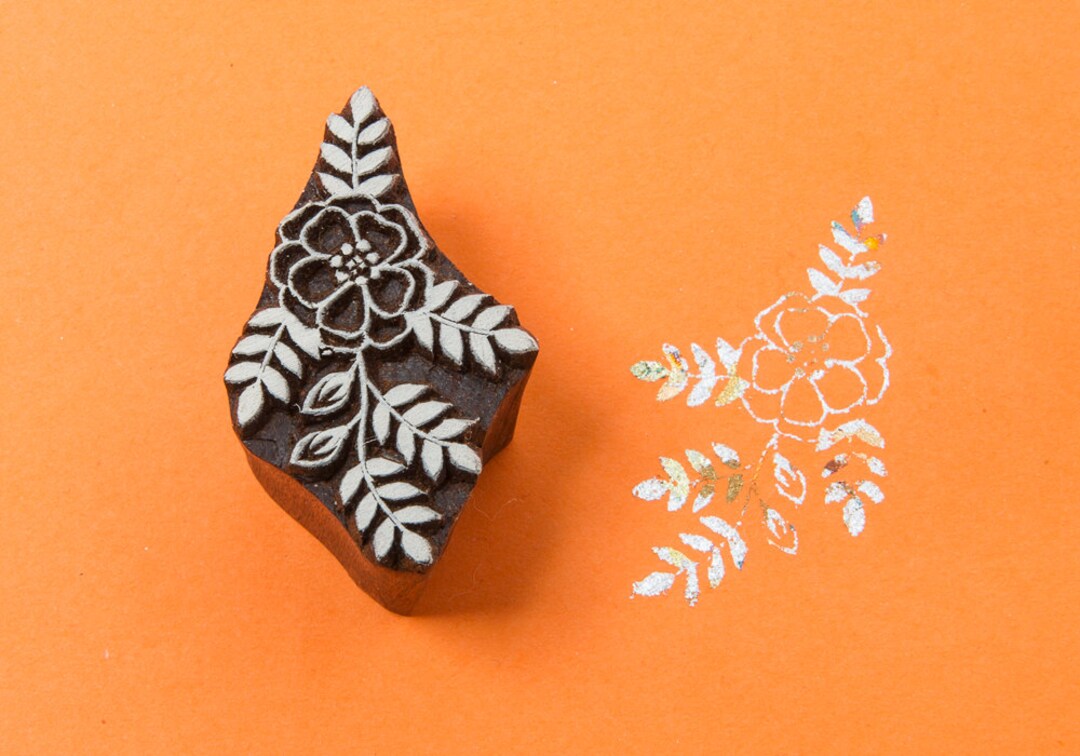 Small Flower, Hand Crafted Wooden Stamp - Etsy