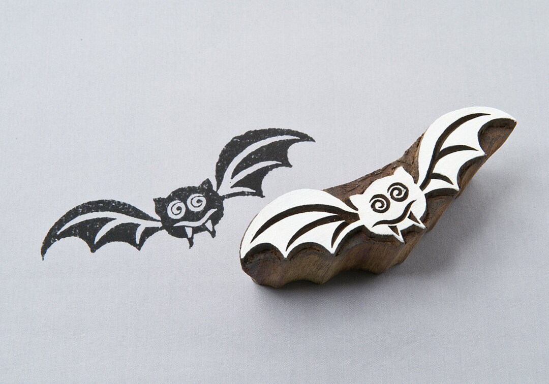 Bat Hand Crafted Wood Block Stamp - Etsy