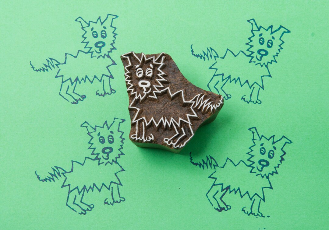 Fuzzy Dog, Wooden Printing Block - Etsy