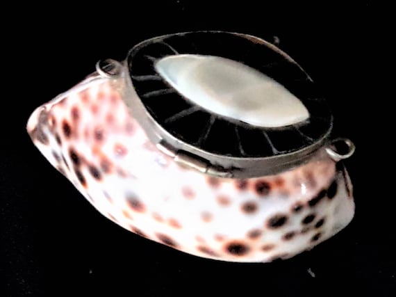 Antique Georgian Shell and Silver Metal Vinaigrette … - Gem