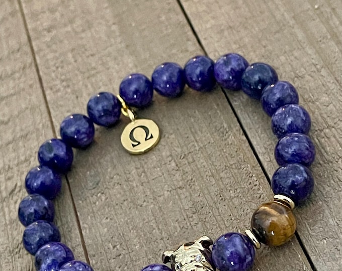 Mens Beaded Bracelet, Omega Psi Phi, Purple and Gold, Fraternity ...