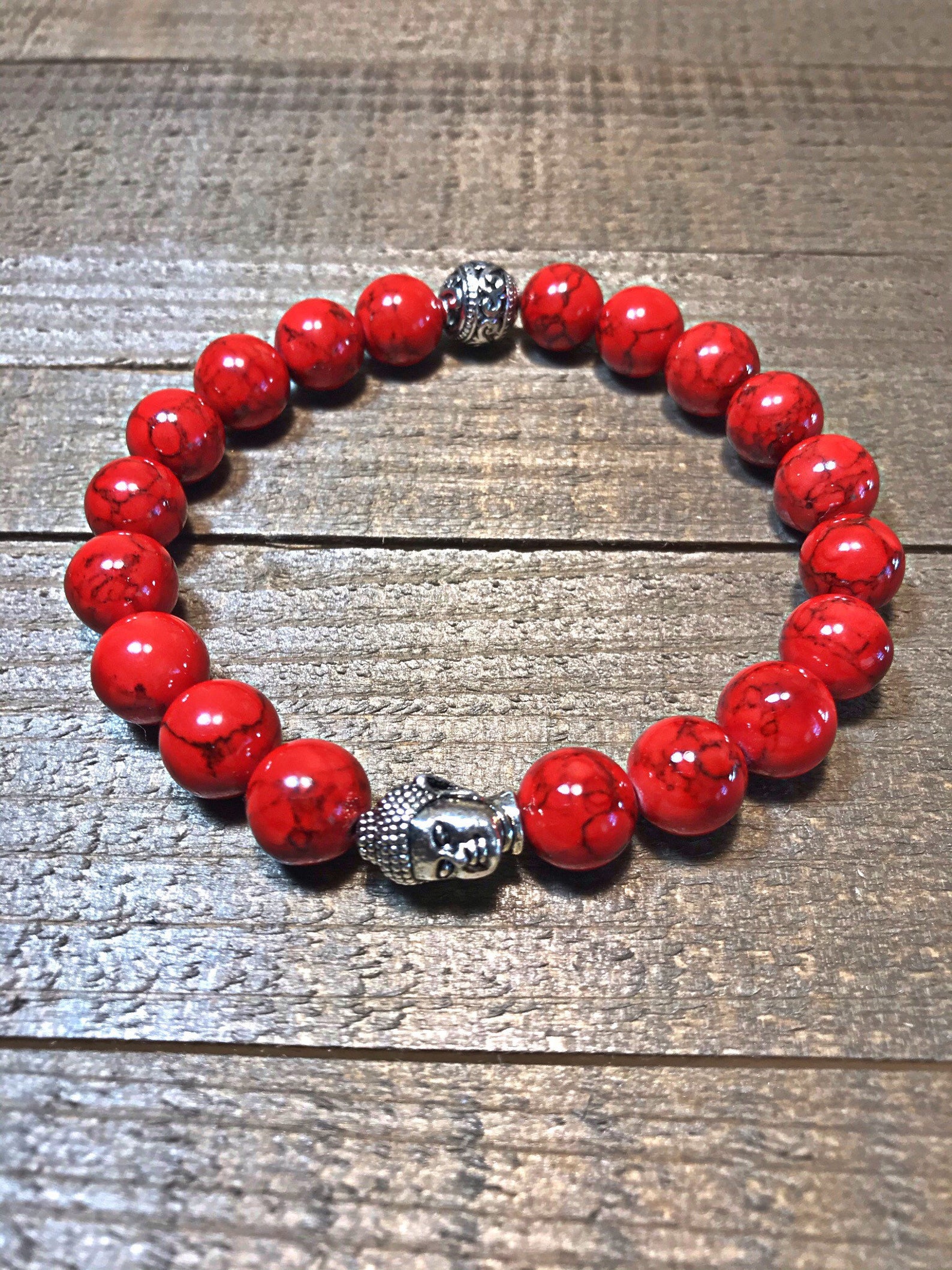 Red Buddha Bracelet Gemstone Bracelet Mens Beaded Bracelet - Etsy