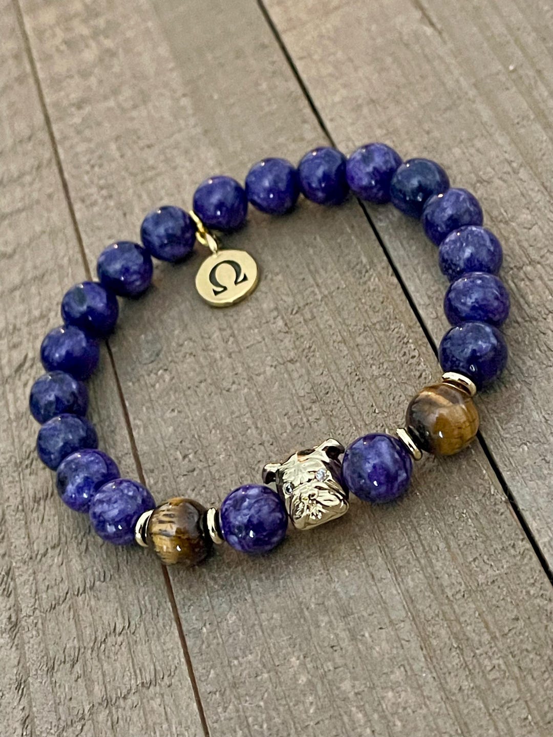 Mens Beaded Bracelet, Omega Psi Phi, Purple and Gold, Fraternity ...