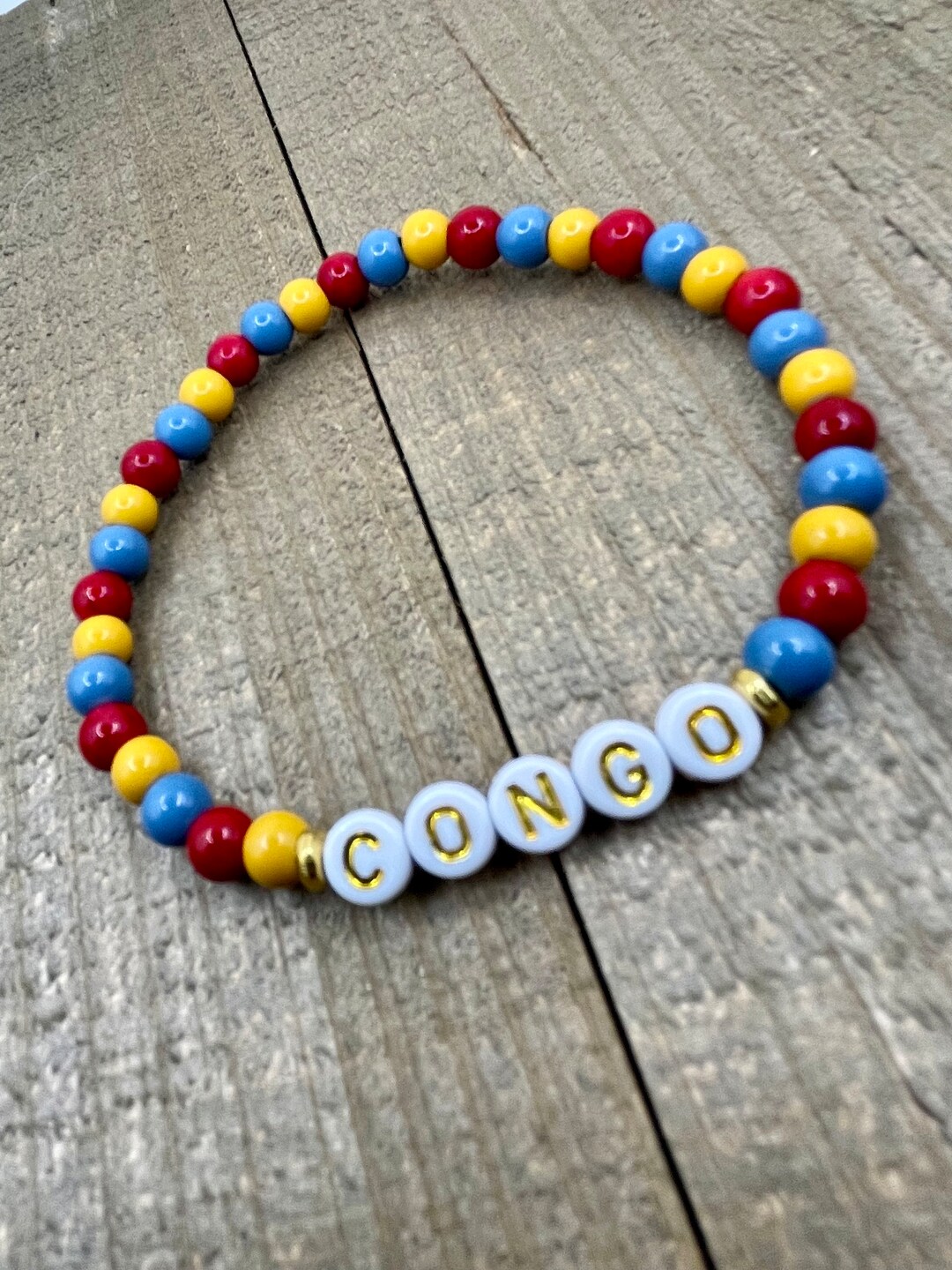 Congo Bracelet • Congo Solidarity Bracelet • Beaded Stretch Bracelet - Etsy