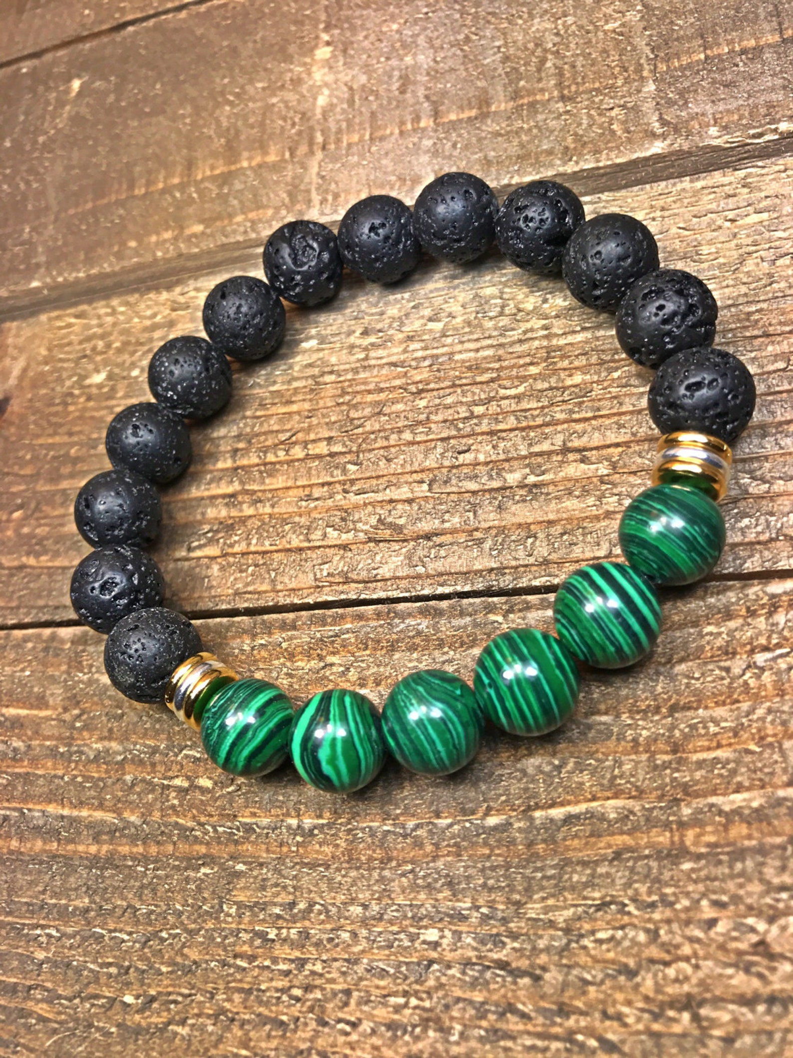 Malachite Bracelet Mens Bracelet Malachite Bracelet Beaded - Etsy