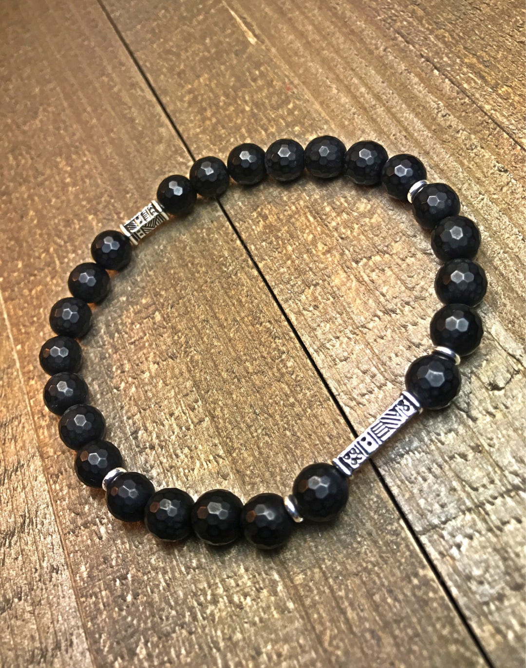 Men's Beaded Bracelet, Mens Bracelet, Beaded Bracelet, Stretch Bracelet ...
