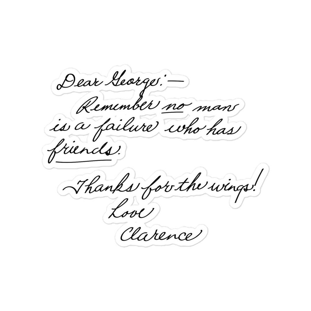 Its a Wonderful Life Letter From Clarence Film Quote Replica - Sticker ...