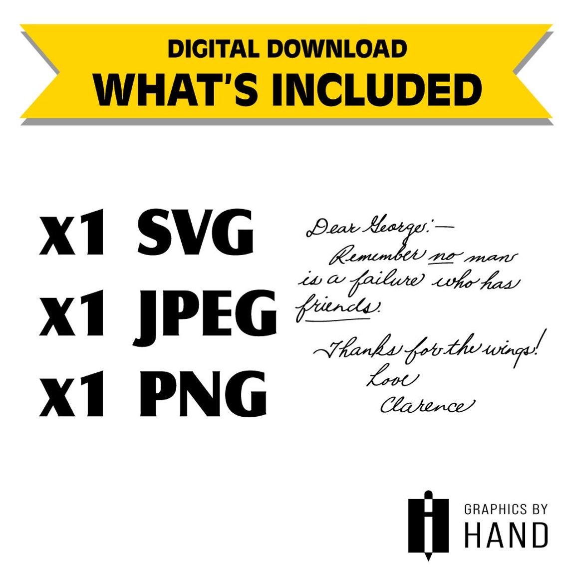 Its a Wonderful Life SVG, JPEG, PNG | Letter From the Angel Clarence ...