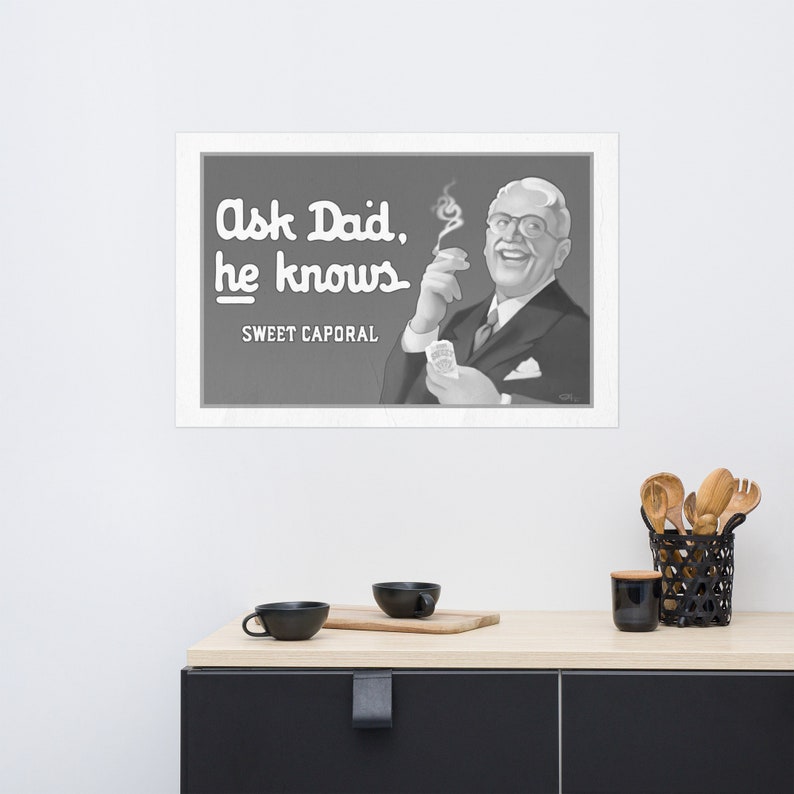 Ask Dad He Knows Sign B&W Replica Print From It's a Wonderful Life ...