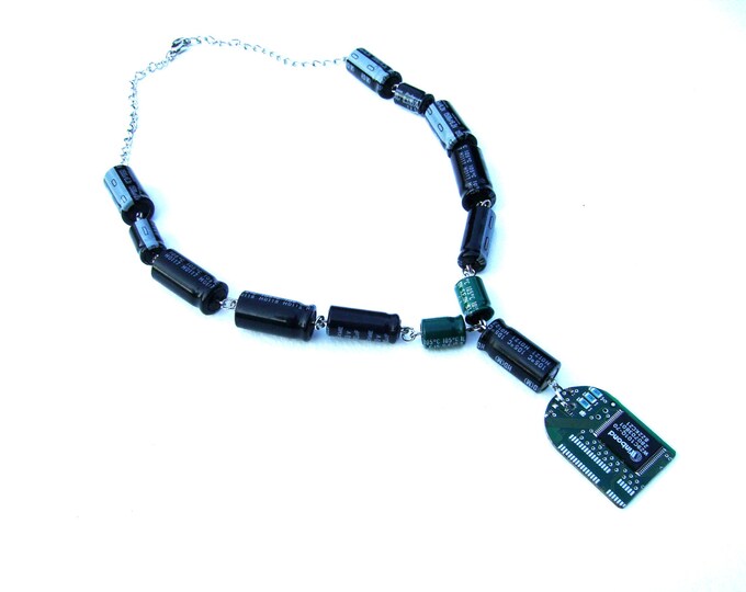 Cyberpunk ,hacker Necklace, Jewelry Made From Recycled Computer Parts ...