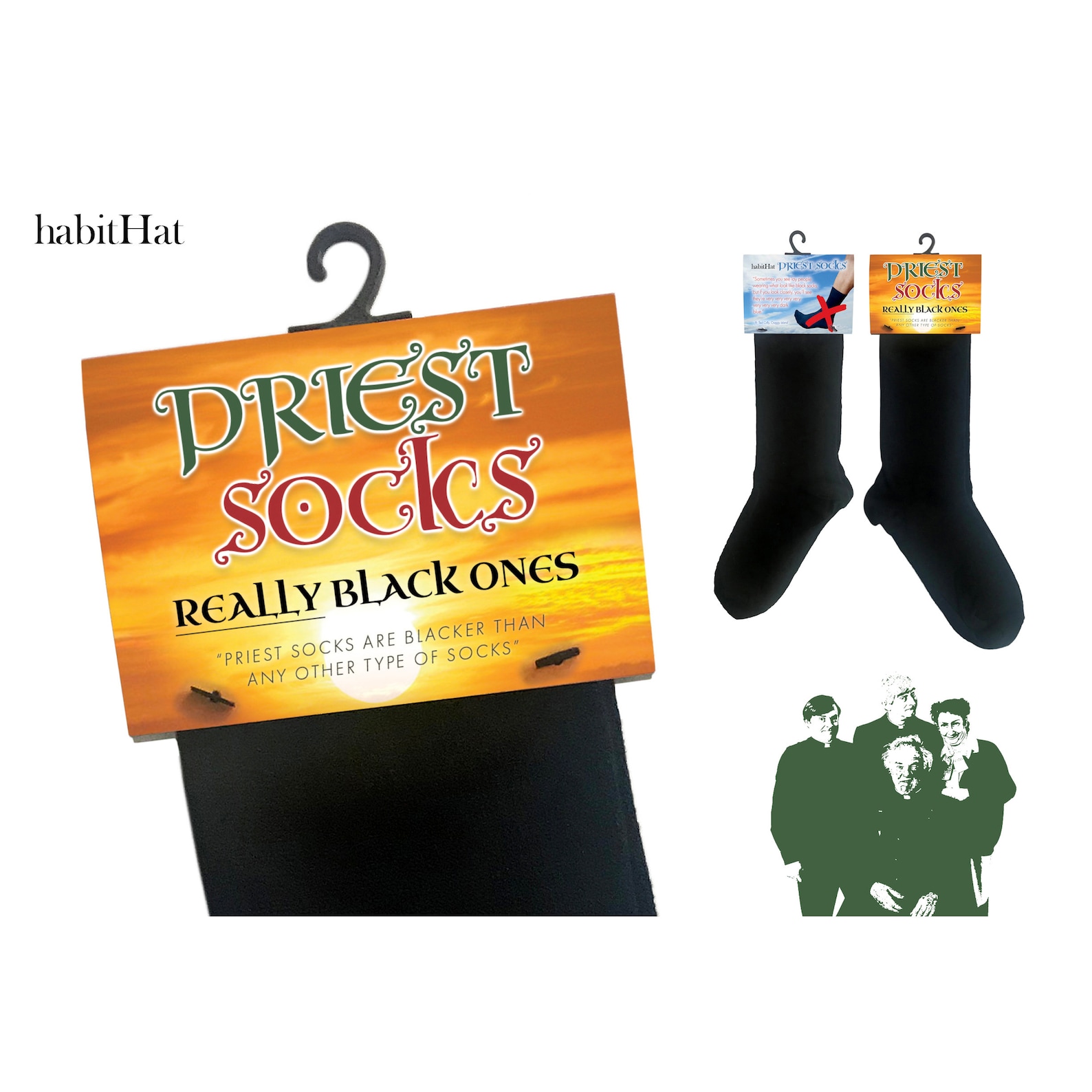 Father Ted Socks: Really Black Priest Socks (UK 6-11) - Etsy UK