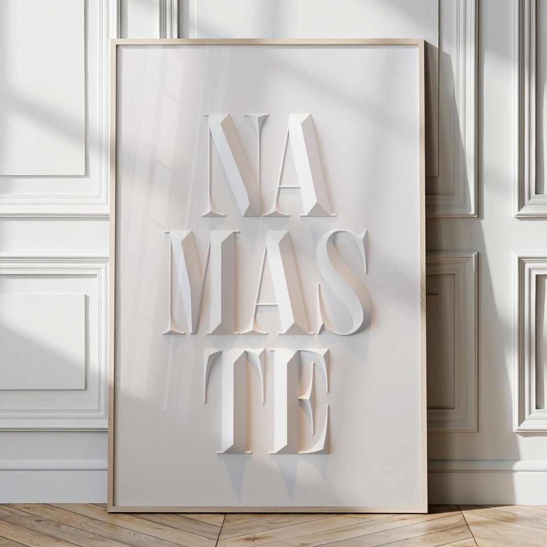 Namaste Printable | 3D Embossed Effect Yoga Studio Decor - Etsy