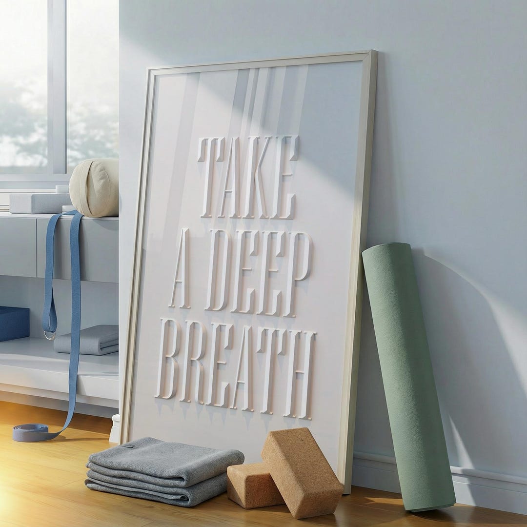 Take A Deep Breath Print Minimalist Wellness Wall Art Poster (digital ...
