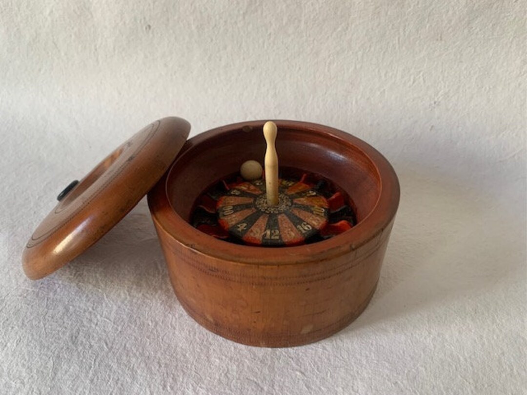 Old Roulette Game, Wooden Miniature, Travel Roulette, Late 19th Century ...