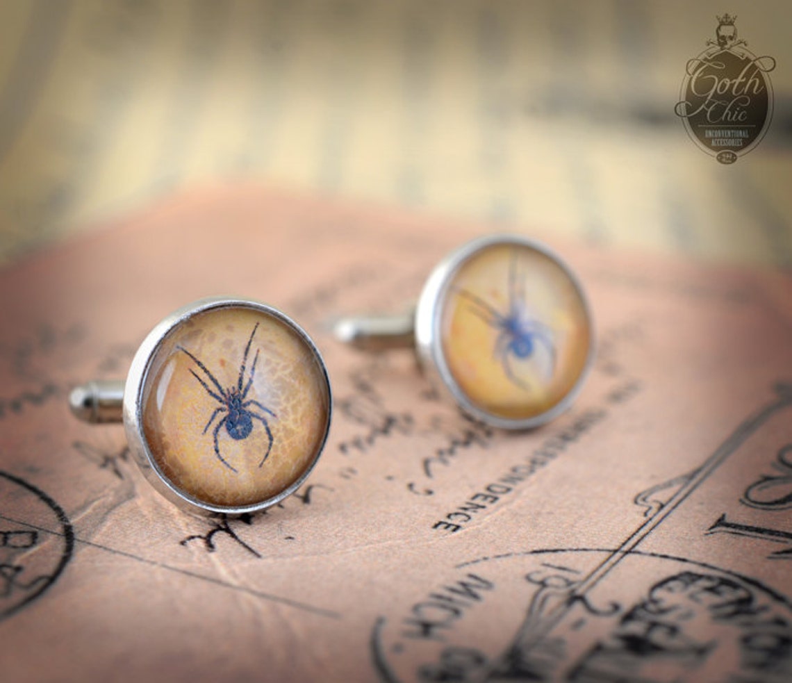 Cufflinks Gothic Steampunk dead Spider Vintage | Etsy