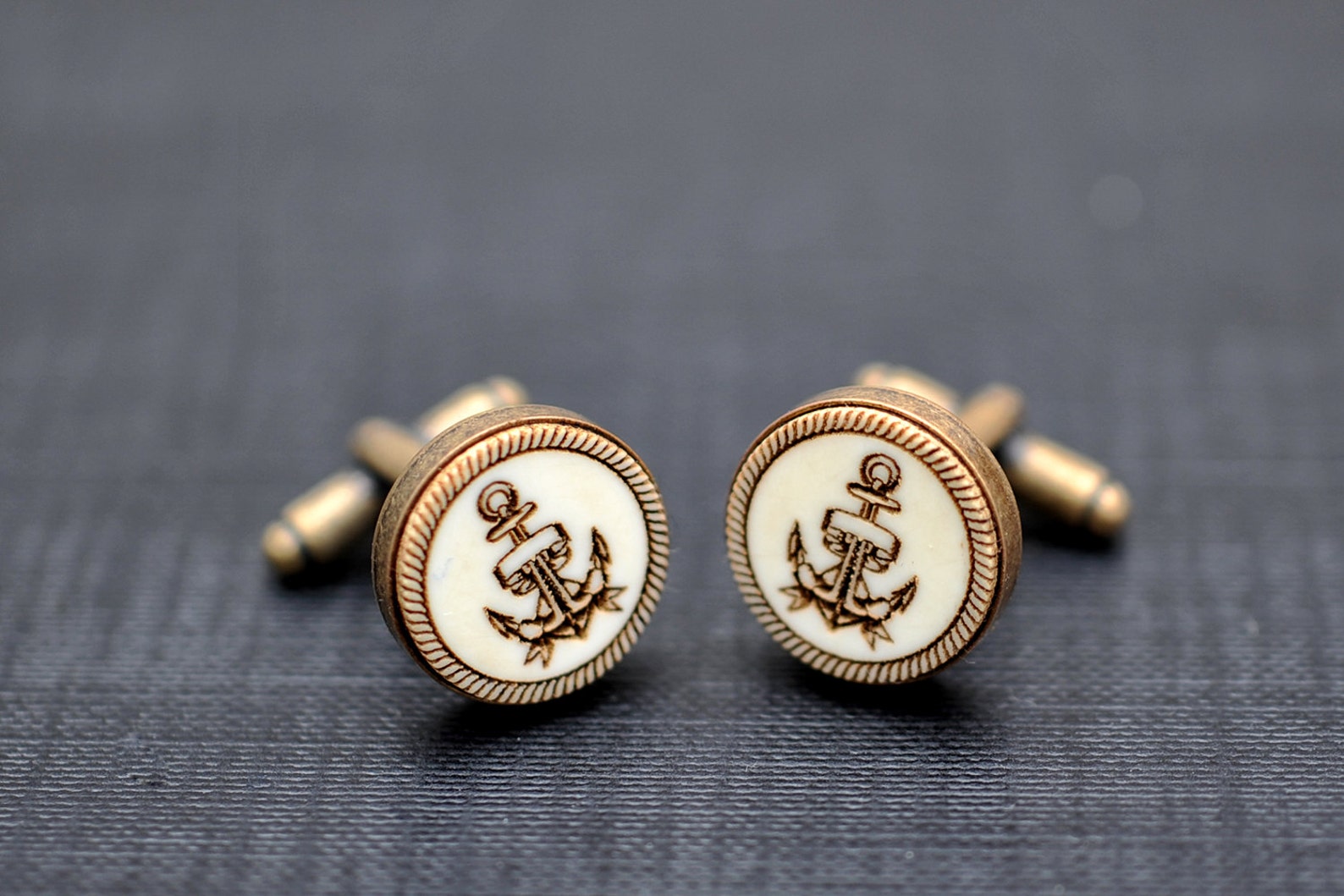 Sailor Anchor Cufflinks Vintage Style Acrylic Cuff Links - Etsy