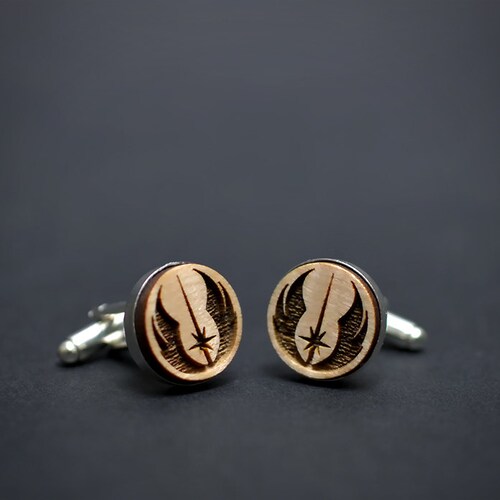 Star Wars Cufflinks JEDI ORDER Logo Maple Wood Mens Cuff | Etsy
