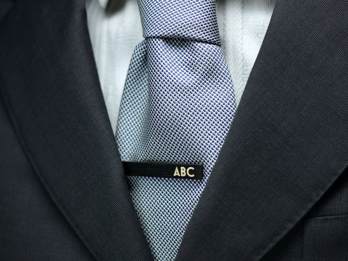 CUSTOM TIE CLIP Handmade Personalized Ebony Wood Tie Bar - Etsy