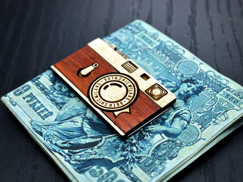 Camera Money Clip Vintage Wood Leica Money Clip Hand Made | Etsy