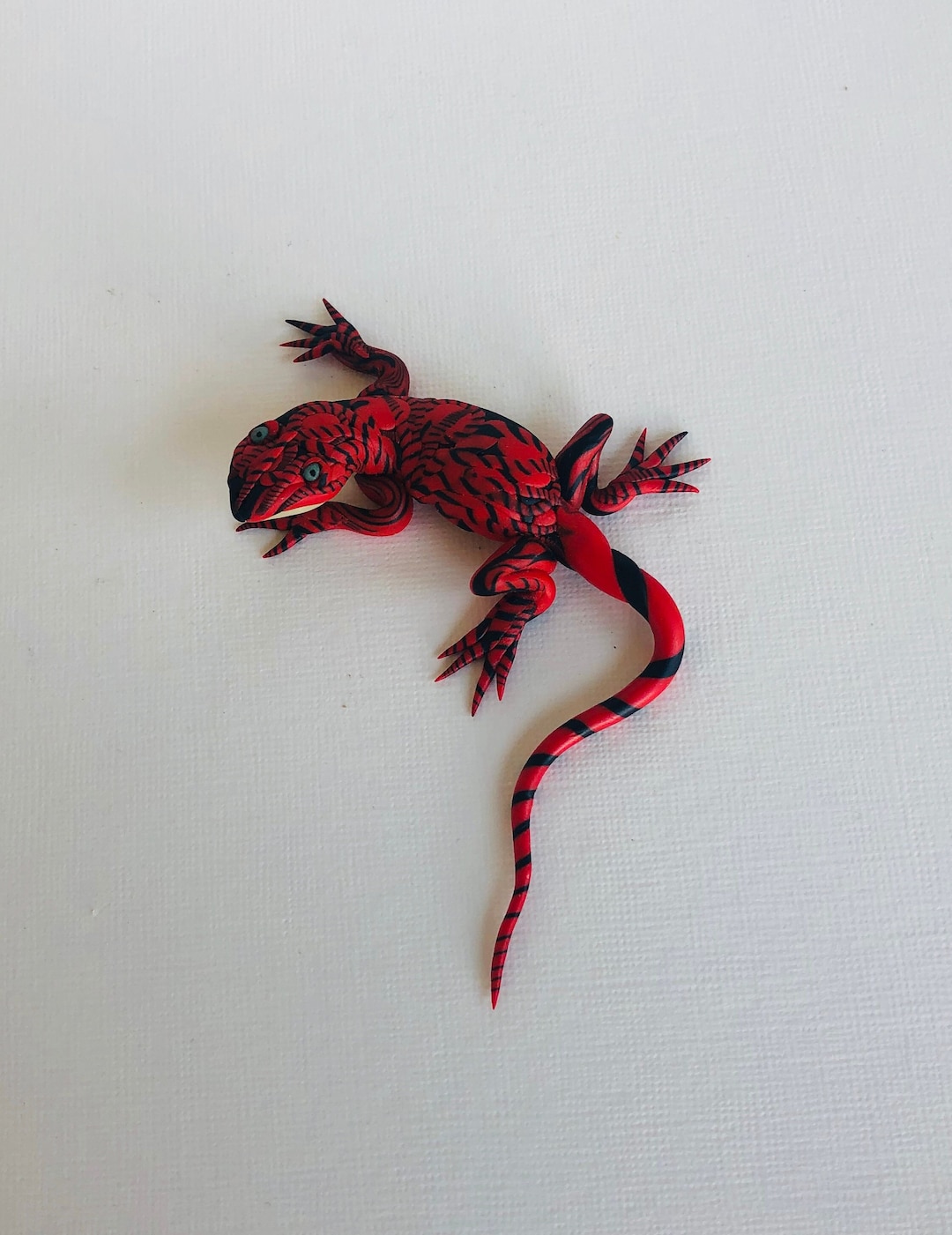 Clay Red and Black Lizard Magnet - Etsy